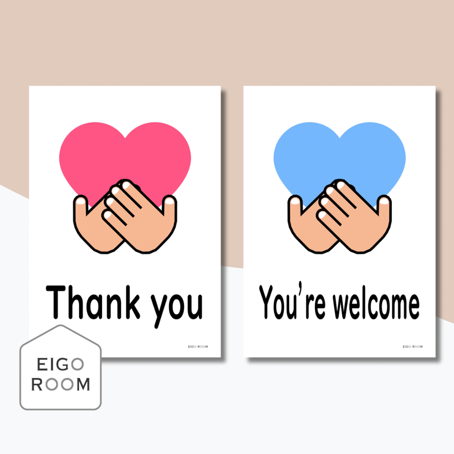 絵カード〈"Thank you" "You're welcome" Flashcards 「あ...