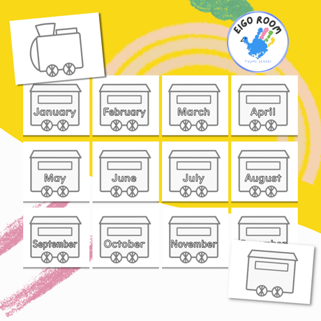 壁面飾り〈Birthday Month Train 誕生日列車〉 14pages | EIGO...