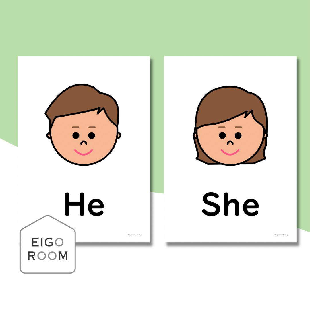 絵カード〈"He" "She" Flashcards 彼・彼女ピクチャーカード①〉 2page...