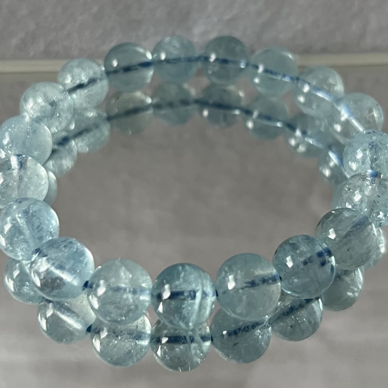 天使の石】アクアマリン ブレスレット(9.5mm) | Natural Stones 天使の石】アクアマリン ブレスレット(9.5mm) | Natural Stones