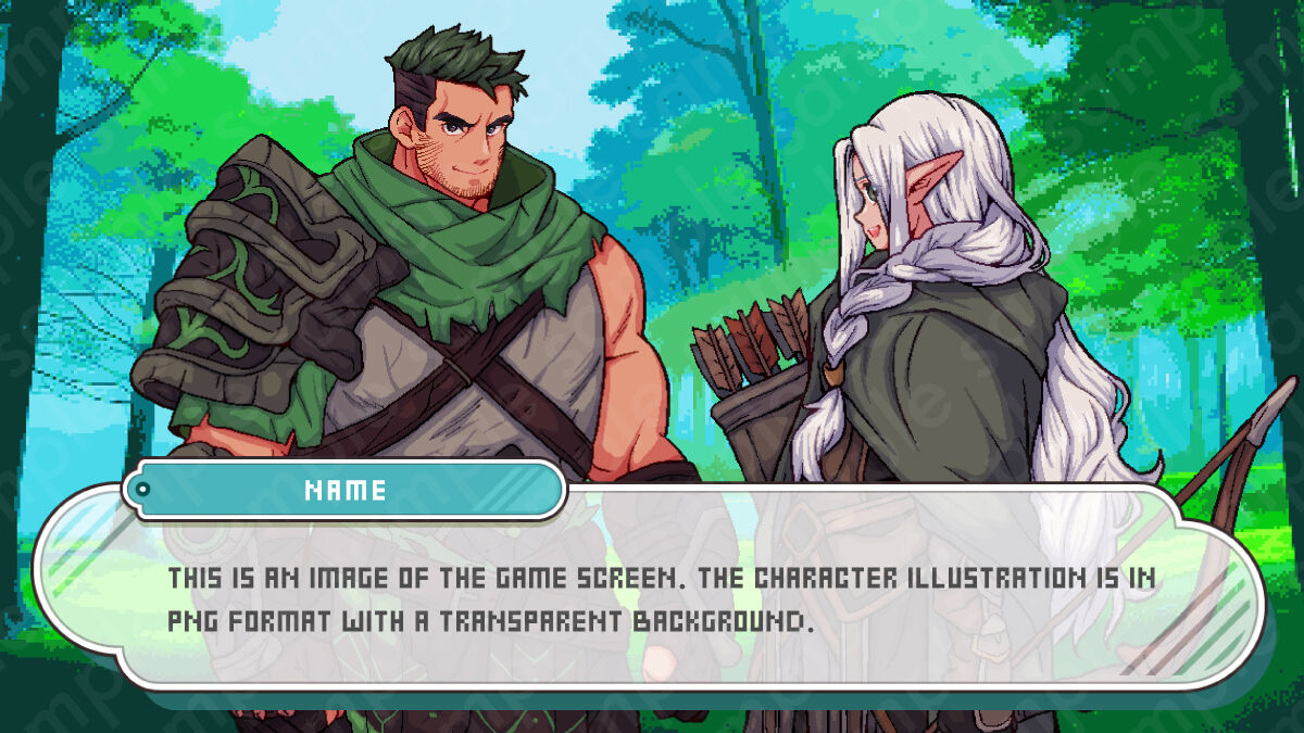 Pixel Art Elf Archer - White-haired, Male/Femal...
