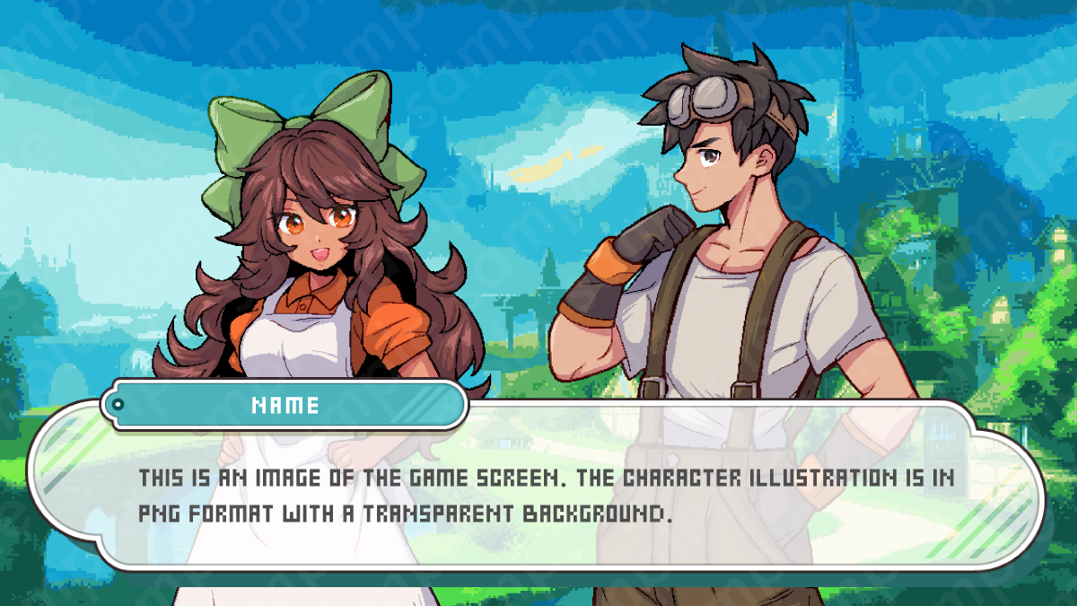 Pixel Art: Apron Heroine, Brown-Haired - Fantas...