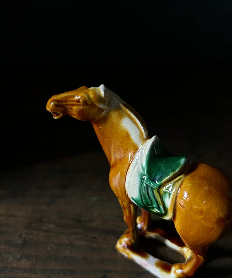 唐三彩の馬の置物/小さい/伝統工芸/中国 | 骨董・アンティークの 唐三彩の馬の置物/小さい/伝統工芸/中国 | 骨董・アンティークの
