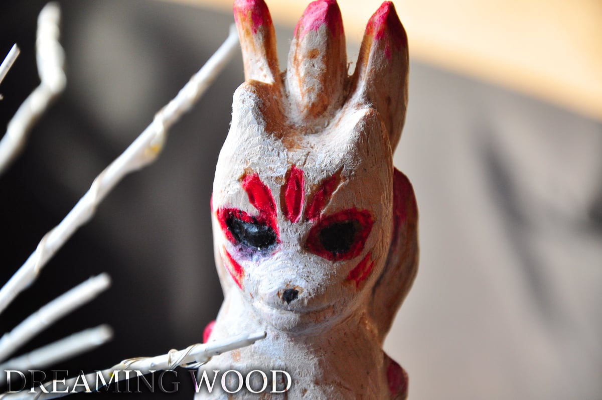 九尾の狐の木彫りオーナメント nine tail fox ornament | DREAMIN 九尾の狐の木彫りオーナメント nine tail fox ornament | DREAMIN