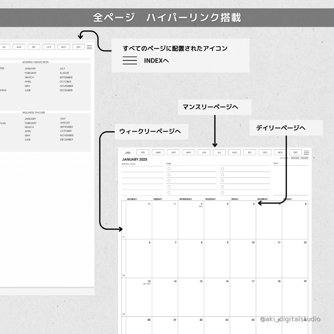 トライアル【mini】タテ/Syncbook 2025年1月始まりデジタルプランナー | an...