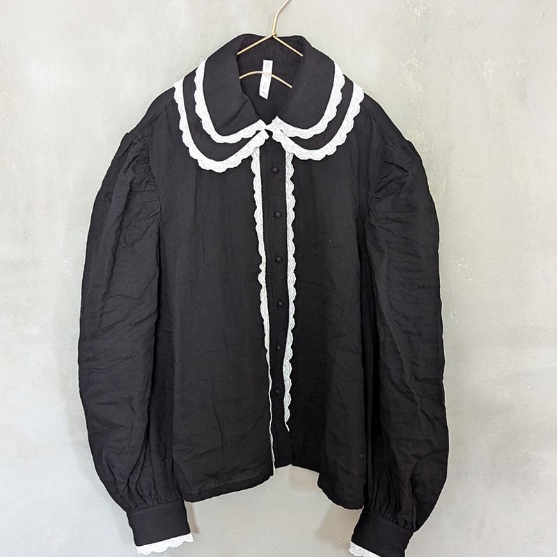 GO GO VINTAGE! BLOUSE - BLACK&WHITE | madder ma GO GO VINTAGE! BLOUSE - BLACK&WHITE | madder ma