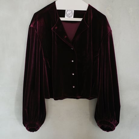 GO GO VINTAGE! VELOUR BOLERO JACKET - garnet