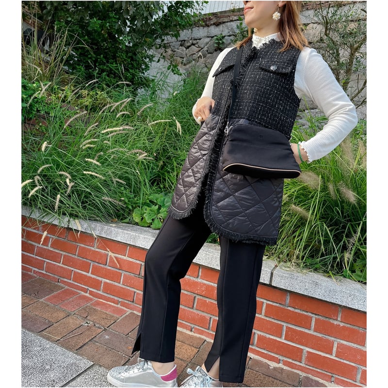 予約】ツイード×キルティング ドッキングベスト ジレ | hanao select 予約】ツイード×キルティング ドッキングベスト ジレ | hanao select