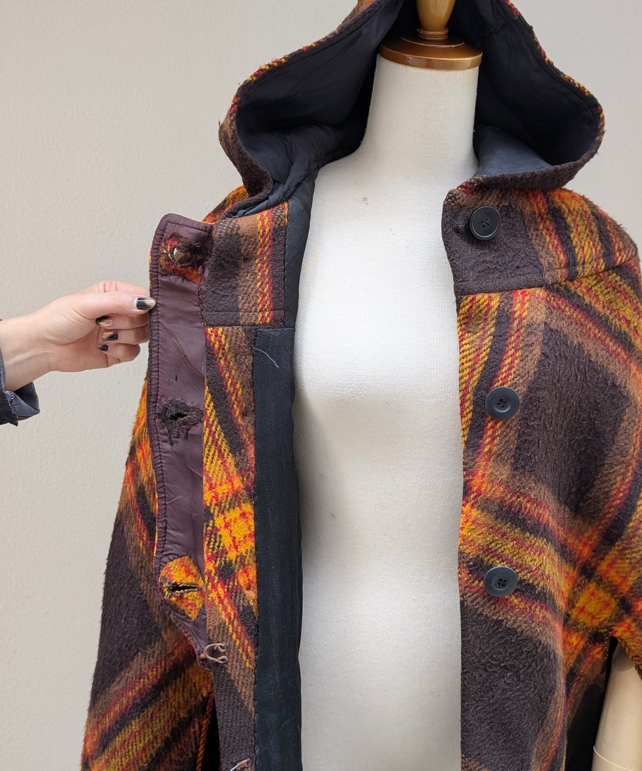 1950～70’s フード付きバイアスチェックマント JK29 | European Vint...