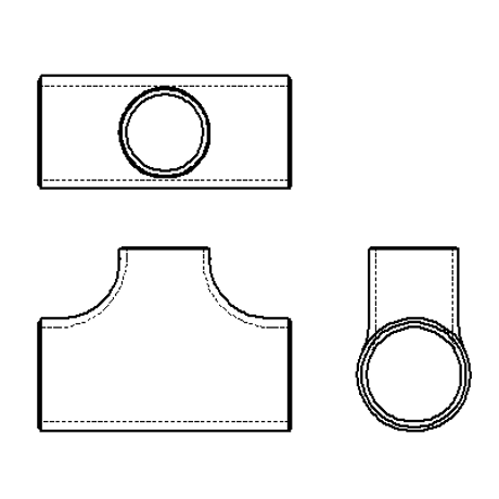 【突合せ溶接式管継手 ステンレス Sch10S】CADデータ / 2D / DXF | グラント