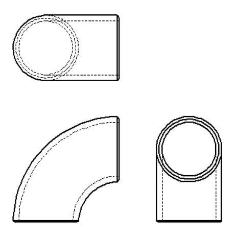 【突合せ溶接式管継手 ステンレス Sch20S】CADデータ / 2D / DXF | グラント
