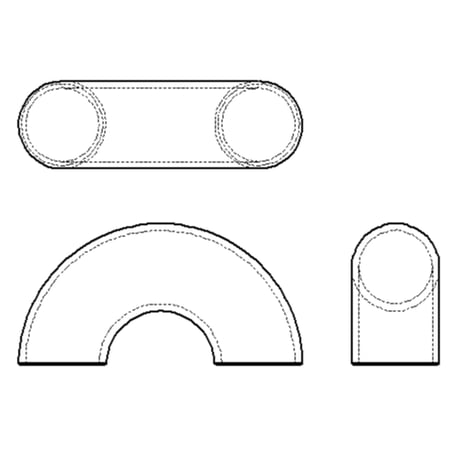 【突合せ溶接式管継手 ステンレス Sch10S】CADデータ / 2D / DXF | グラント