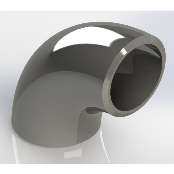 【90° ロングエルボ (Sch80)】CADデータ / 3D / X_T | グラント