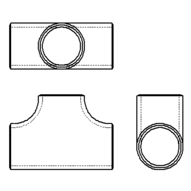 【突合せ溶接式管継手 ステンレス Sch20S】CADデータ / 2D / DXF | グラント