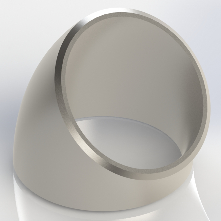 【45° ショートエルボ (Sch20S)】CADデータ / 3D / STEP | グラント