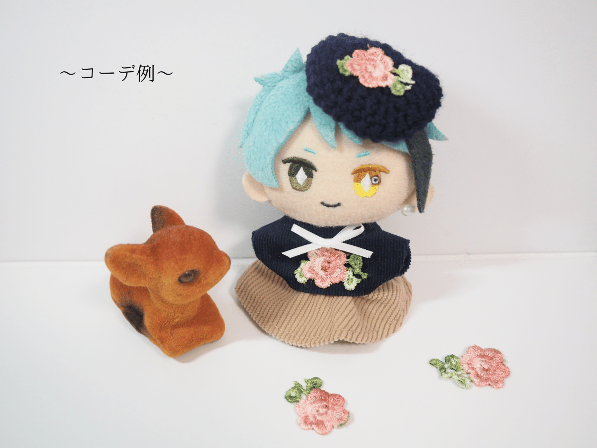 ぬい服10cm クラシカルフラワートップス | takoyuka ぬい服10cm クラシカルフラワートップス | takoyuka
