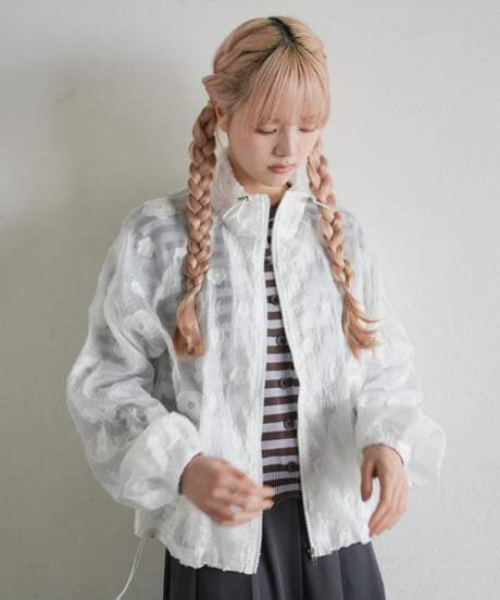 flower jacquard jacket(white) | wissy flower jacquard jacket(white) | wissy