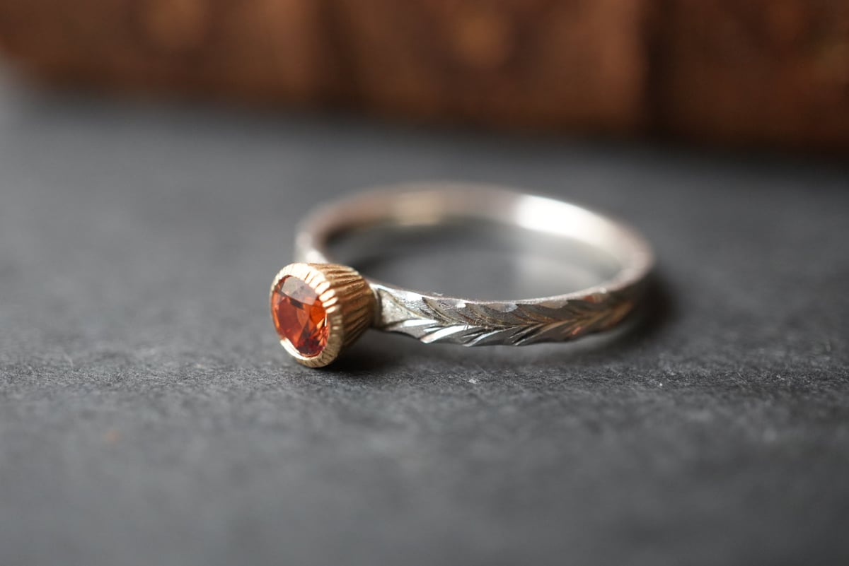 Mandarin Garnet Cronus Ring | GERMEDEUR
