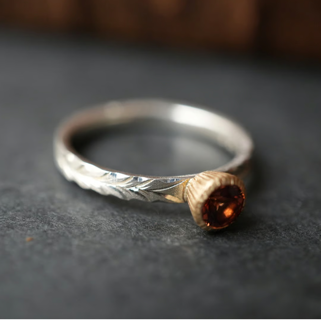 Mandarin Garnet Cronus Ring | GERMEDEUR