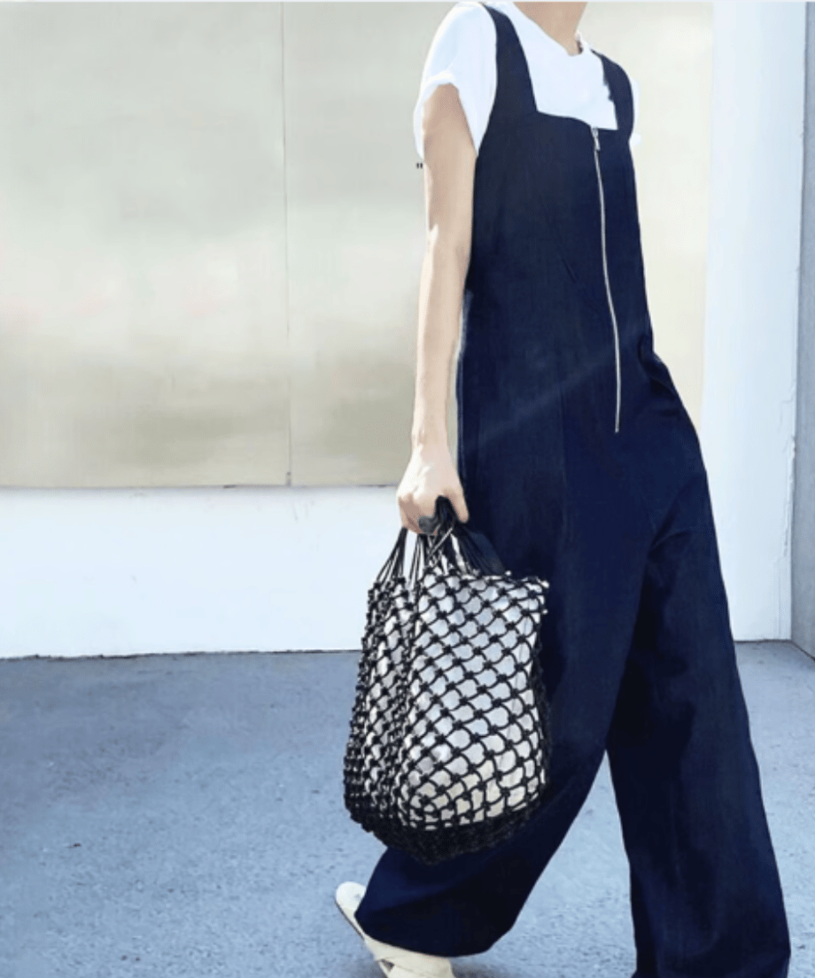 【先行販売10％OFF：即納品】denim zip up overalls FL3224