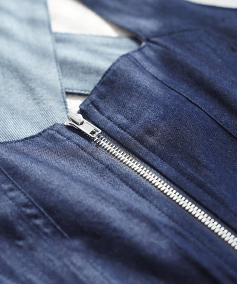 【先行販売10％OFF：即納品】denim zip up overalls FL3224