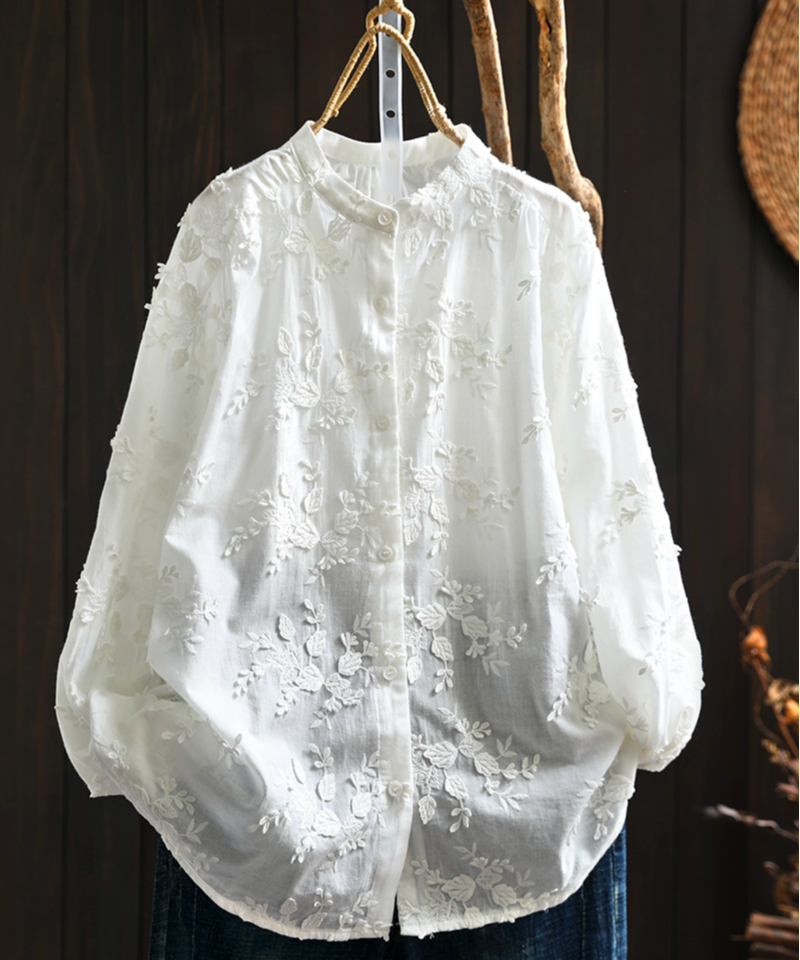embroidered lace blouse FL3225 | Flosa