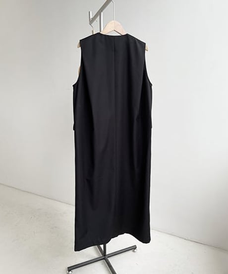 double button long vest /2color FL2513 | Flosa