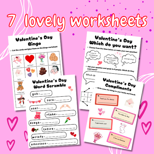 Valentine's Day Activity Set | 123eigo