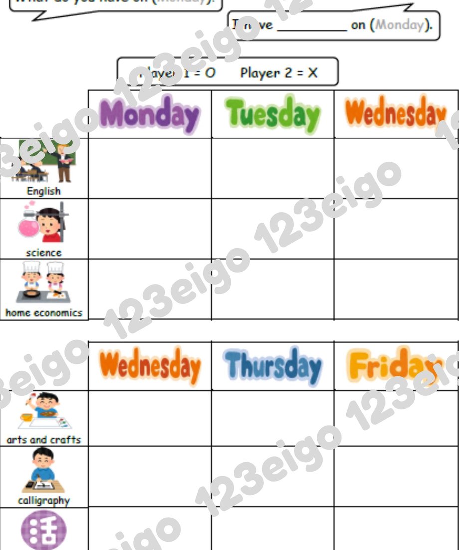 Connect 3 - School Subjects | 123eigo