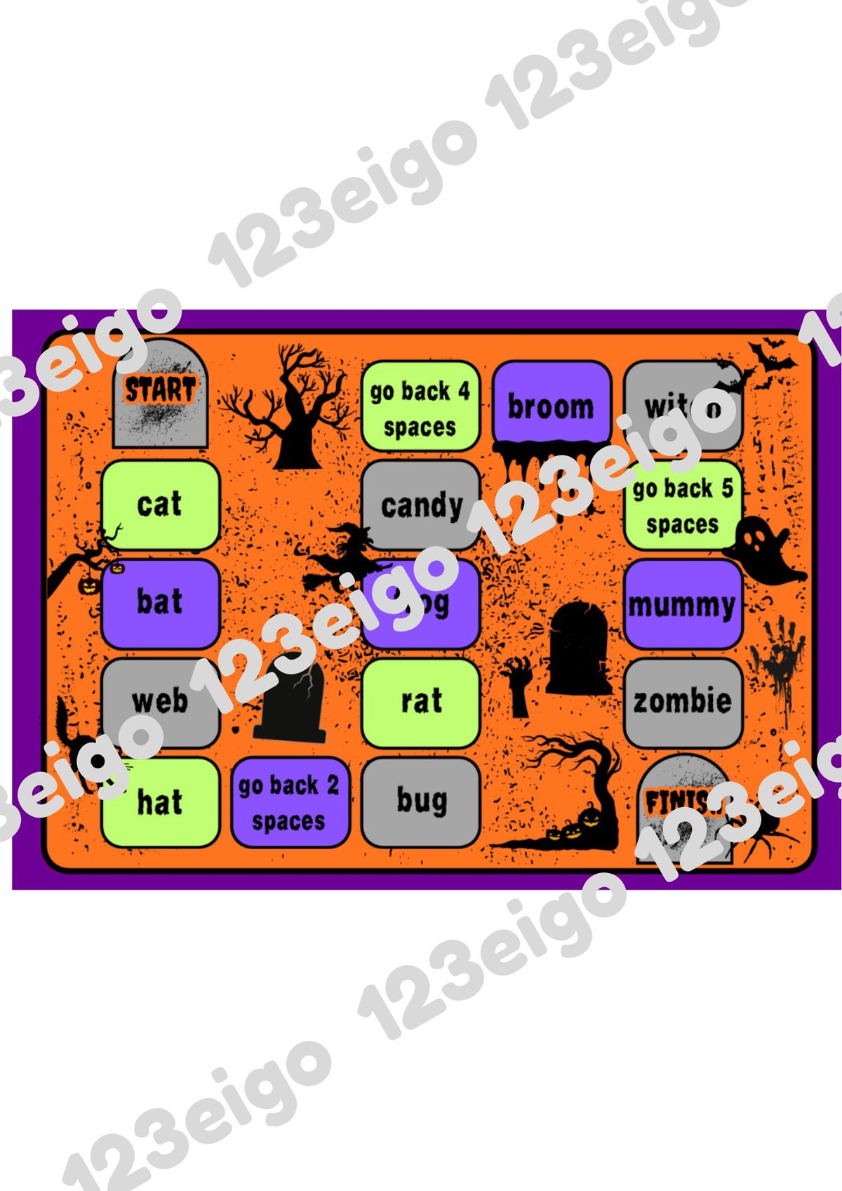 Halloween Sight Words Board Game | 123eigo