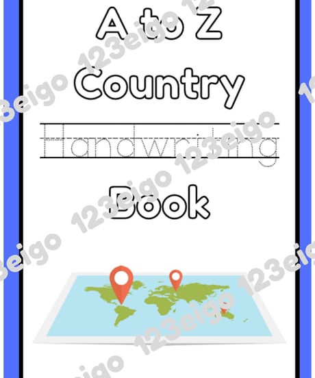 A to Z Country Handwriting Book | 123eigo