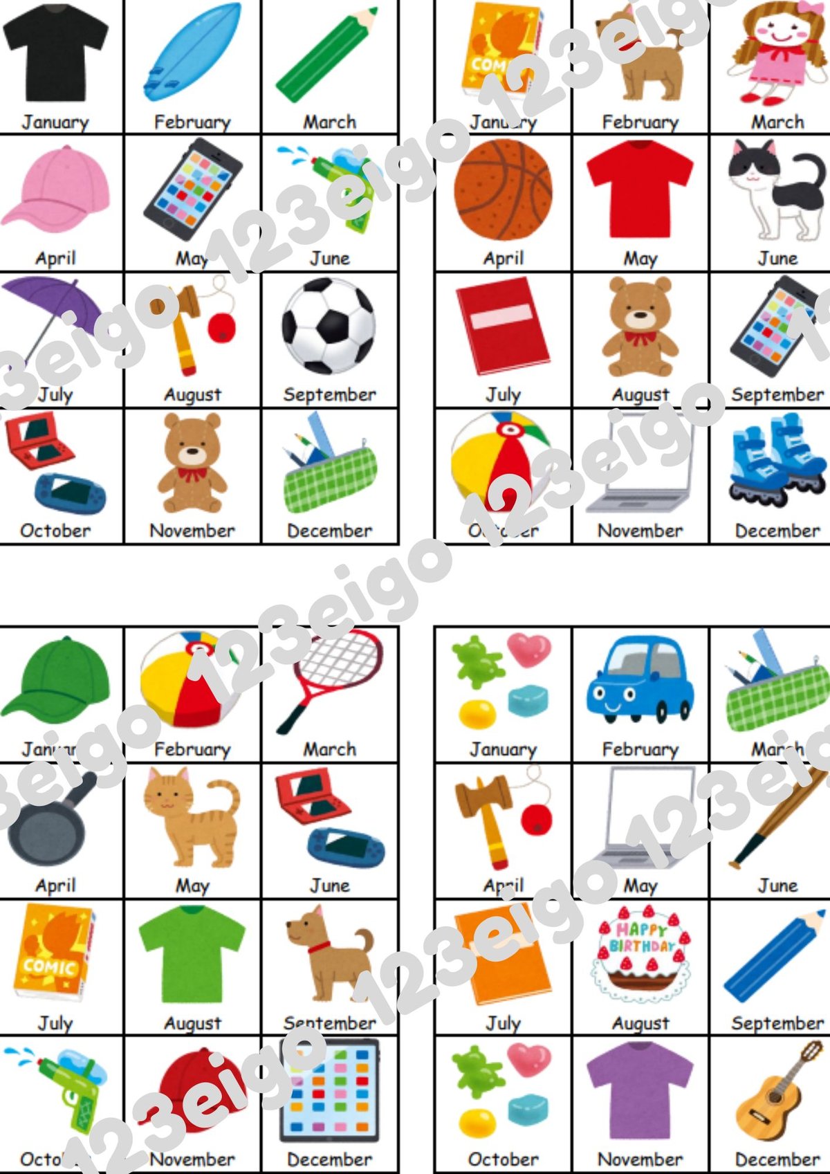 Birthday Present Card Game | 123eigo