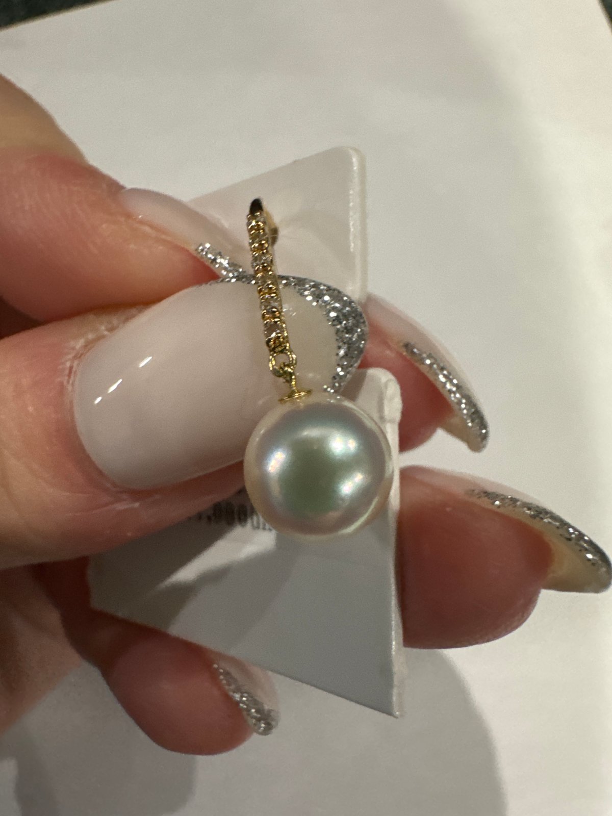 K18 アコヤパールぶら下がり 8mmピアス | Mal.