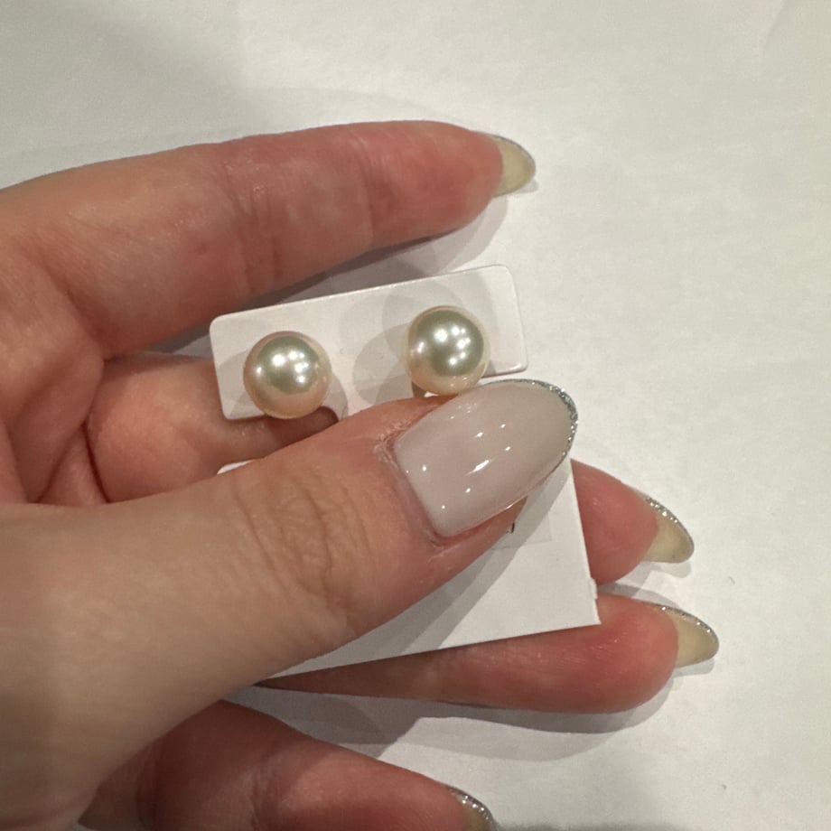 K18 8mm玉 アコヤパール ピアス | Mal.