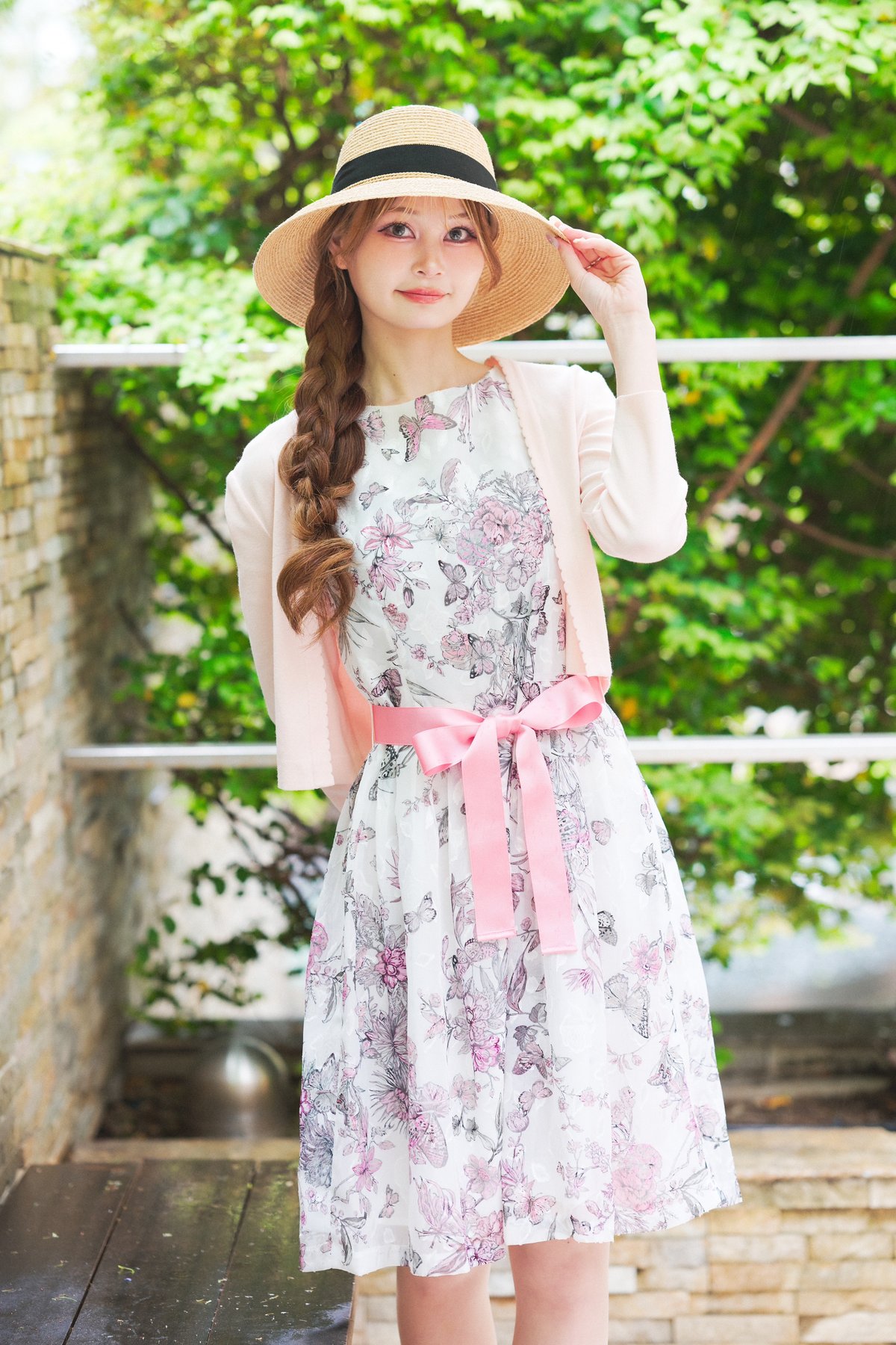 flower waist ribbon one piece | Marry me