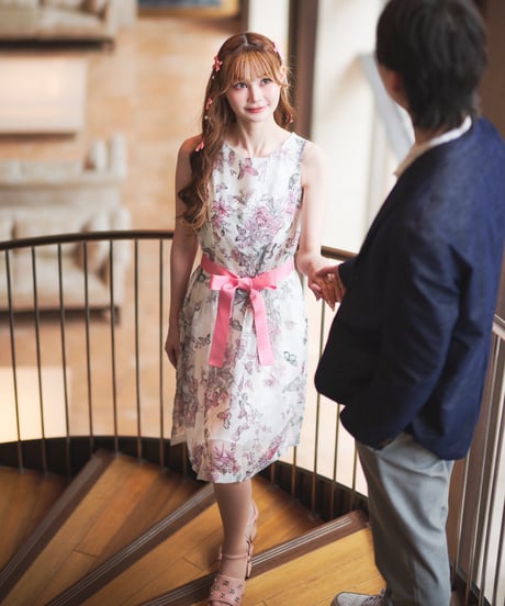 flower waist ribbon one piece | Marry me