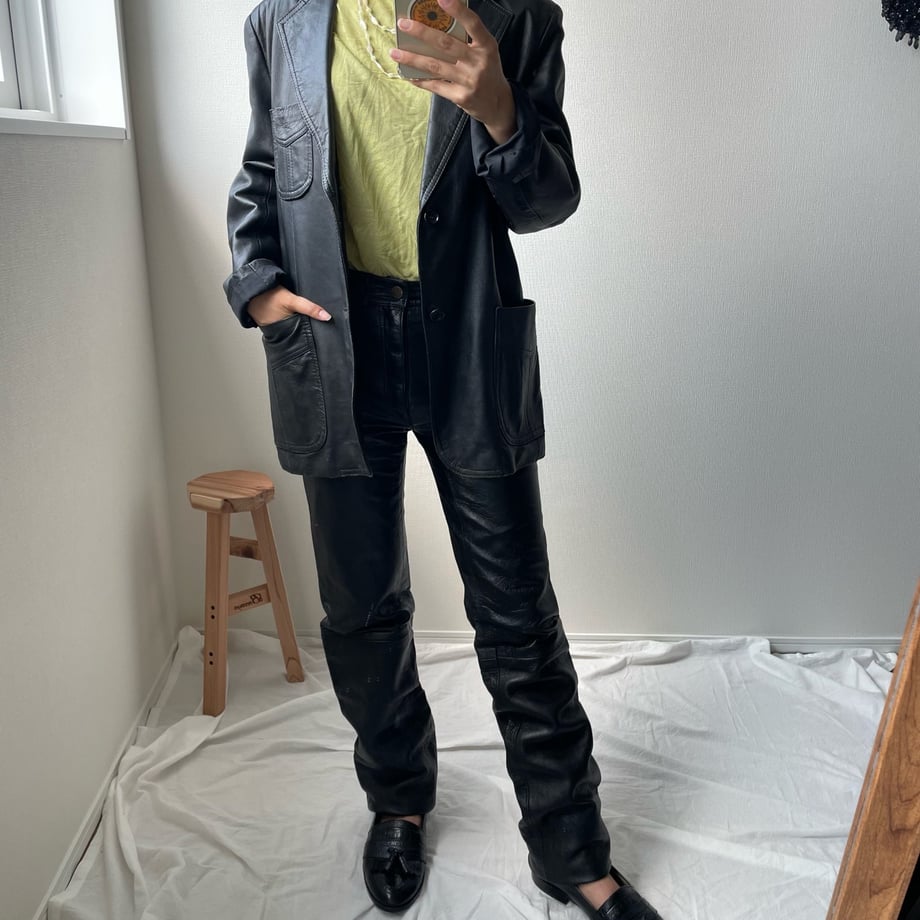 【vintage real leather pants】 70’s～80’s TALON zi...