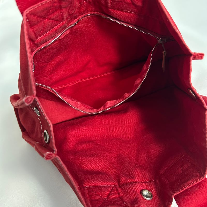 HERMES】エルメス ドーヴィルPM トートバッグ キャンバス レッド HERMES】エルメス ドーヴィルPM トートバッグ キャンバス レッド