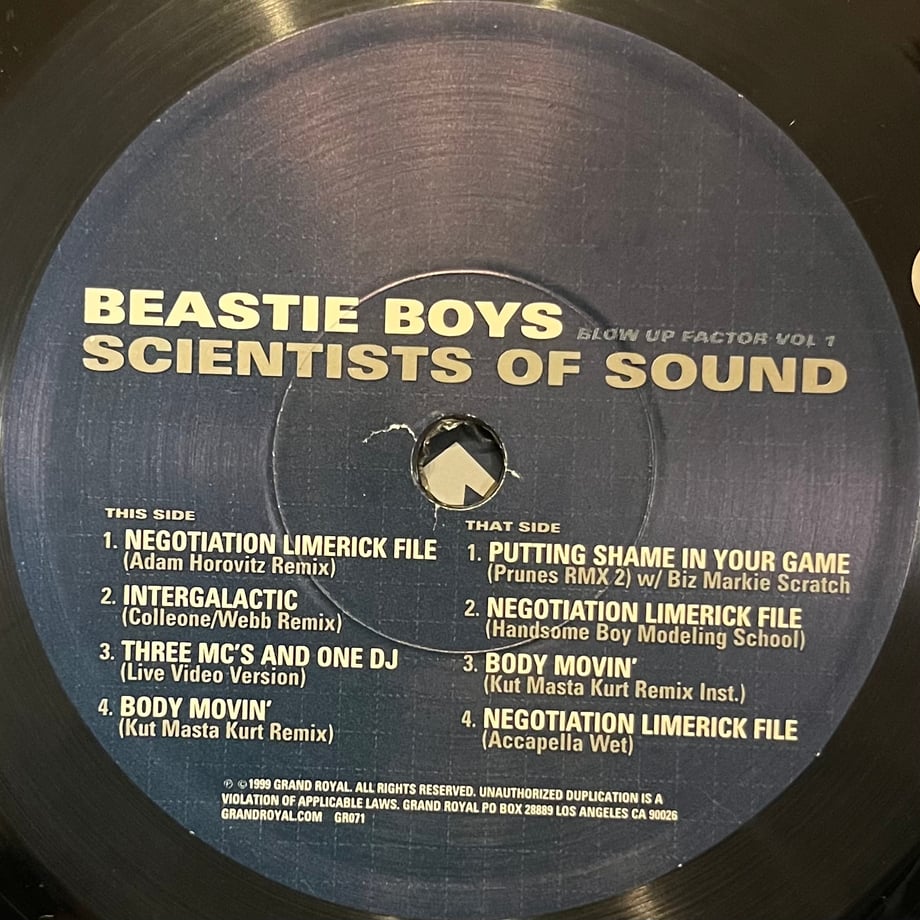 BEASTIE BOYS - Scientists Of Sound | OTHENTIQUE...
