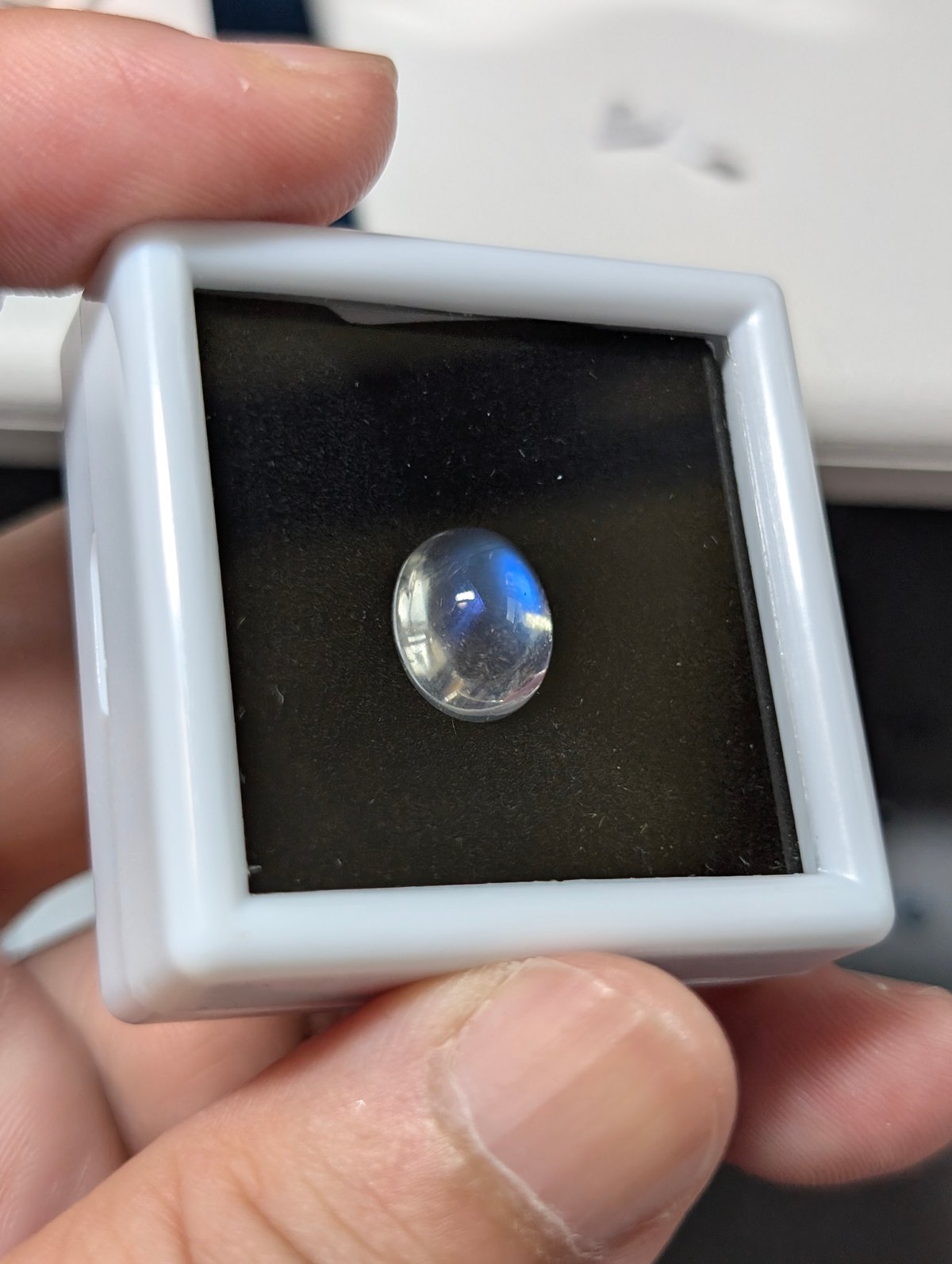 ブルームーンストーン 3.95ct 11.20×9.13mm オーバル カボション カット ル...