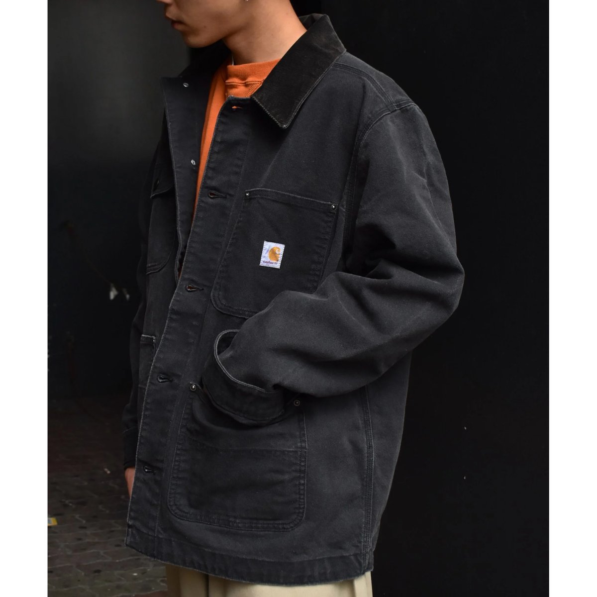 Carhartt Aged Duck Unlined Chore Coat Black | D...