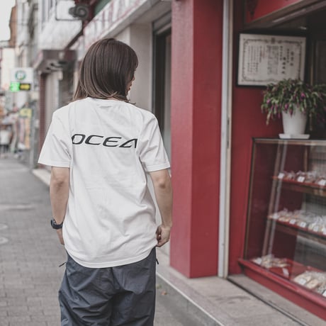 OCEA Cotton T-shirt Short Sleeve White with Bla...