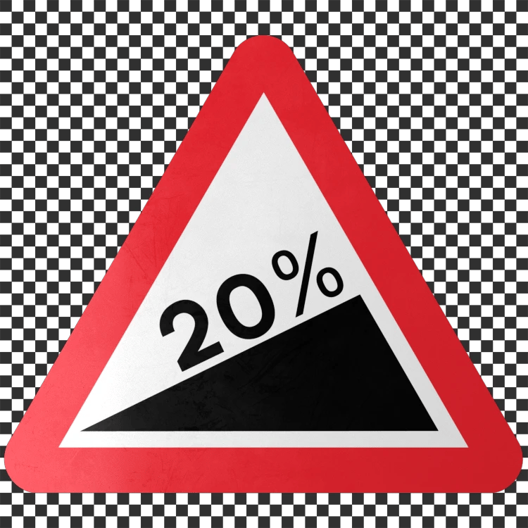 Steep Gradient Warning Decal - A23D