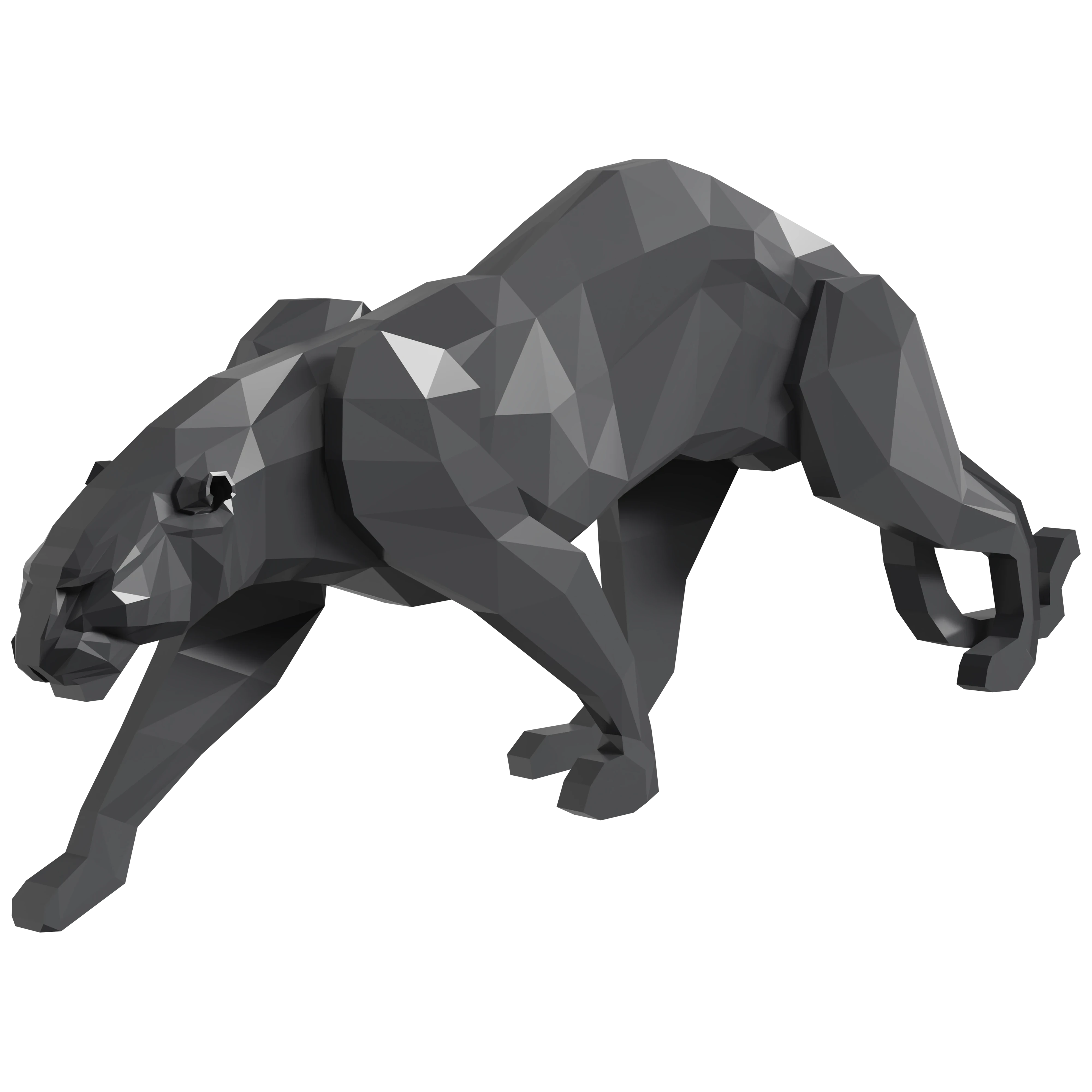 Geometric Panther Sculpture 3D Model - A23D