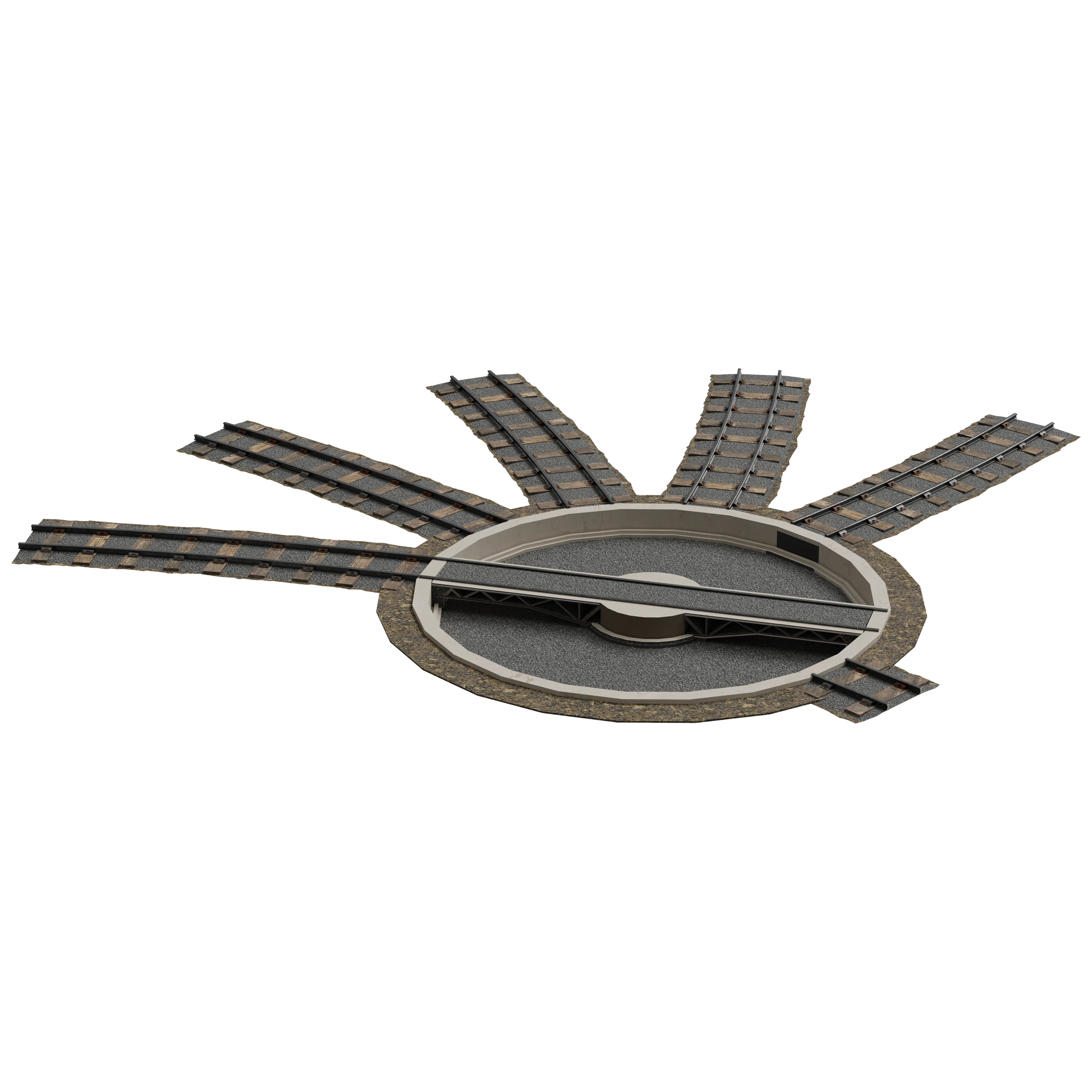 Bridge Road & Railway Track 3D Model - A23D