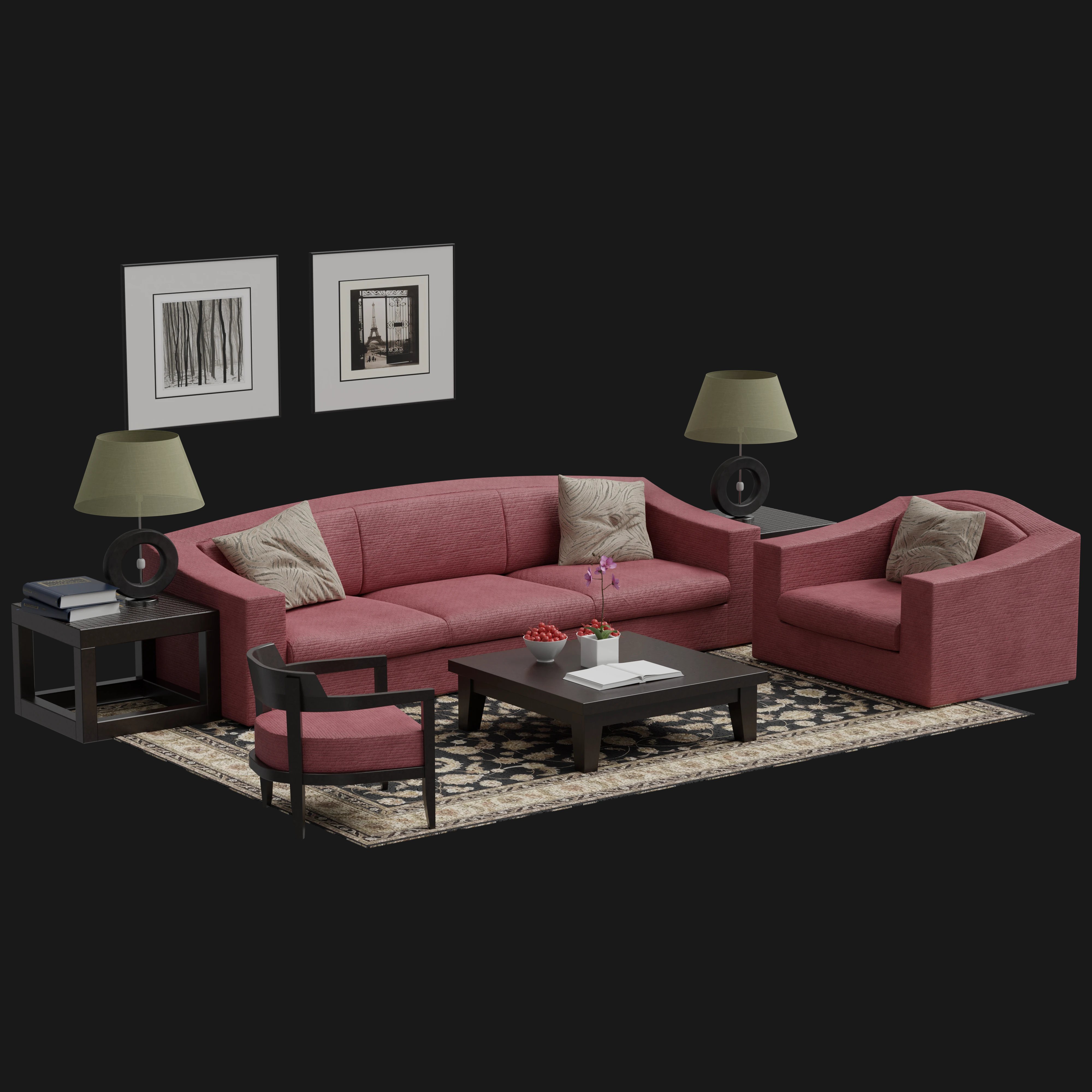 Sofa Set 3D Model - A23D