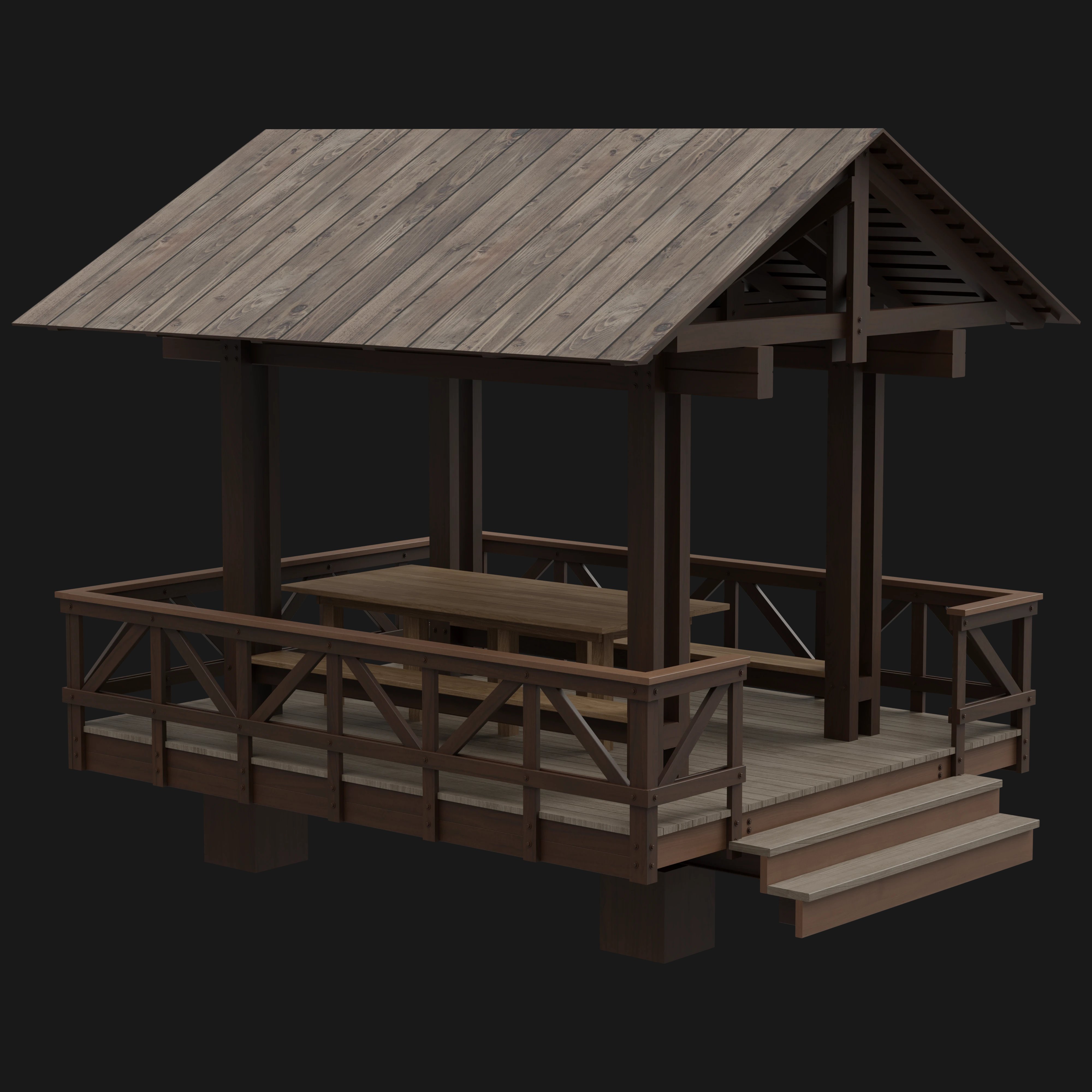 Gazebo Seating 3D Model - A23D
