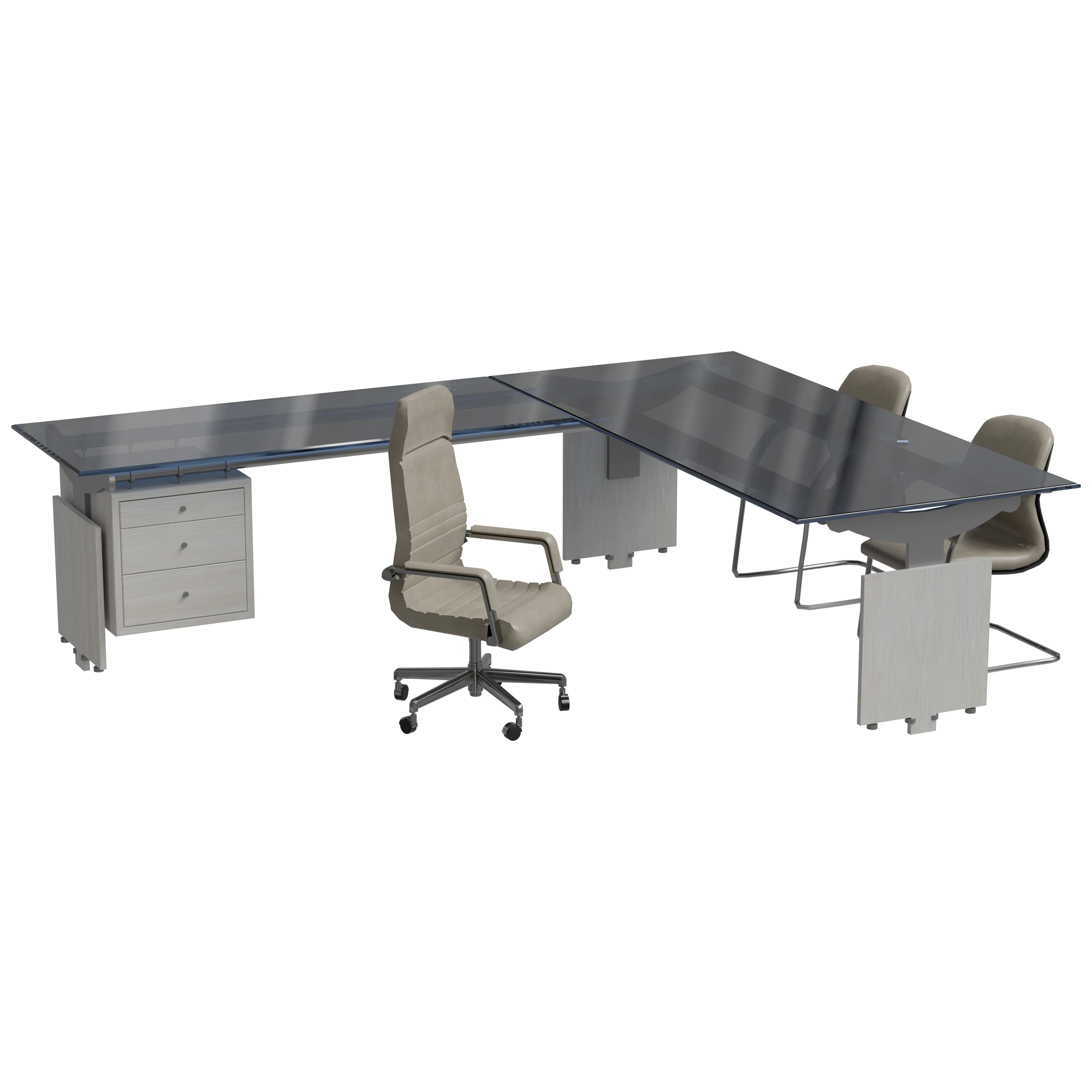 Office Table 3D Model - A23D