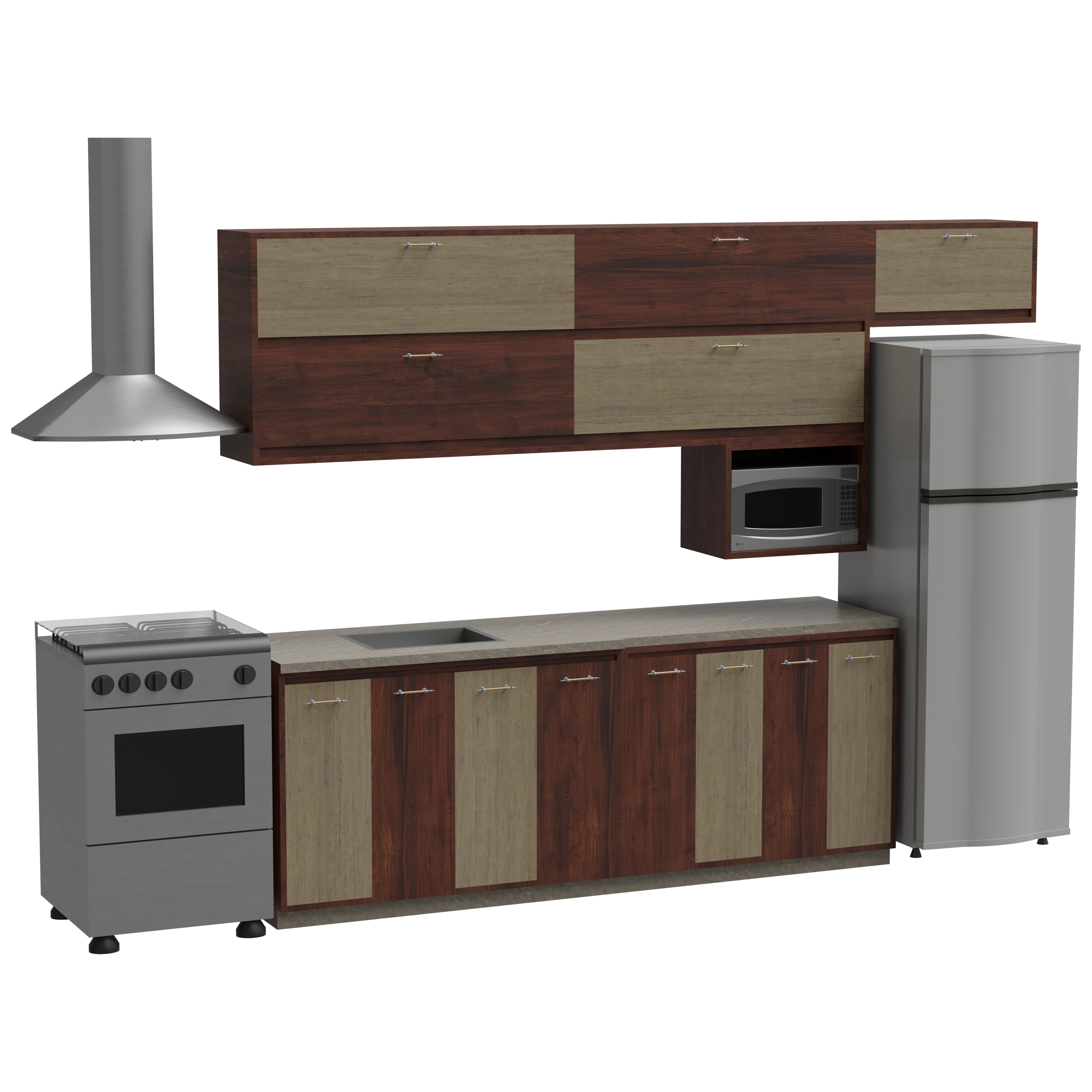 Kitchen Cabinet 3D Model - A23D