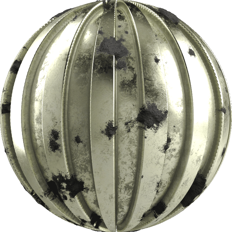 Muddy Corrugated Metal Sheet PBR Texture - A23D